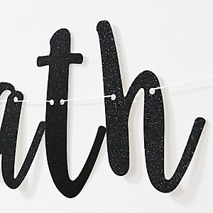 Black Glitter Til Death Do Us Party Banner - Wedding, Engagement, Vow Renewal, Bachelorette Party Decorations Supplies