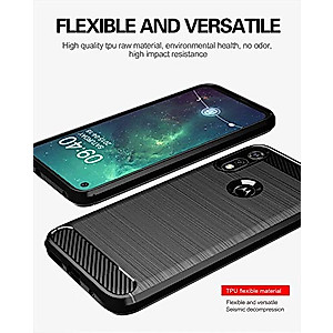 M MAIKEZI Moto E Phone case,Motorola E case,with HD Screen Protector, Soft TPU Slim Fashion Non-Slip Protective Phone Case Cover for Motorola Moto E (2020)(Black Brushed TPU)