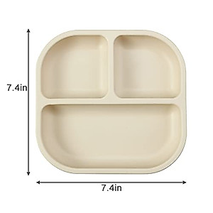 PandaEar Suction Plates for Baby, 2 Pack Silicone Plates for Baby Toddlers Infant Kids, Divided Toddler Suction Plate Baby Dish Set, Non-Slip, Non-Toxic, BPA Free Silicone