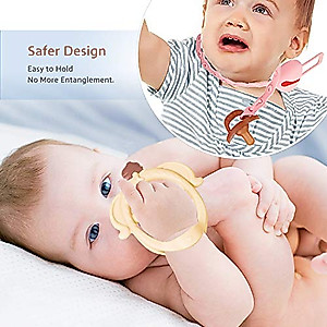 Termichy Teething Toys for Babies 0-6 Months, Non-dropping Baby Teething Toys for Soothe Babies Gums, Baby teether with BPA-free & Hand-free for Newborn Infant