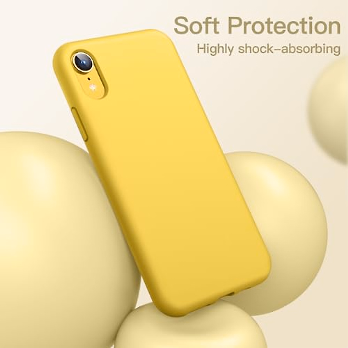 JETech Silicone Case for iPhone XR, 6.1-Inch, Silky-Soft Touch Full-Body Protective Case, Shockproof Cover with Microfiber Lining (Yellow)