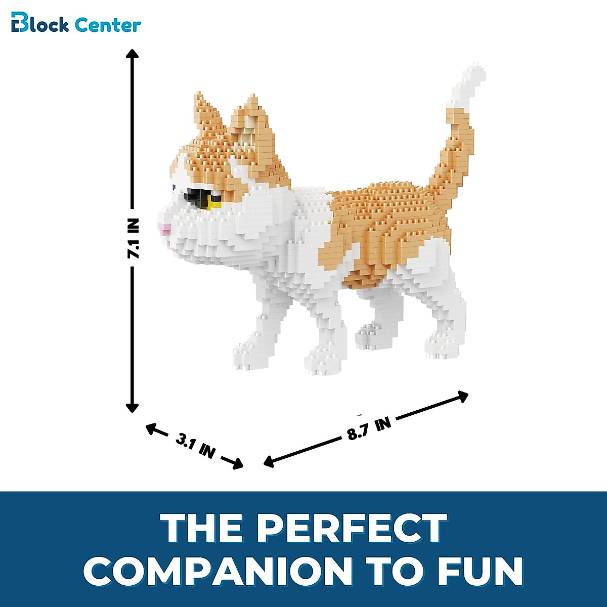 3D Mini Blocks Calico Cat [Upgraded Model], 3D Toy Pet Building Block Set, MiniBlocks and Micro Building Blocks Kit for Kids, Teens, and Adults 1300 pcs (Tabby)