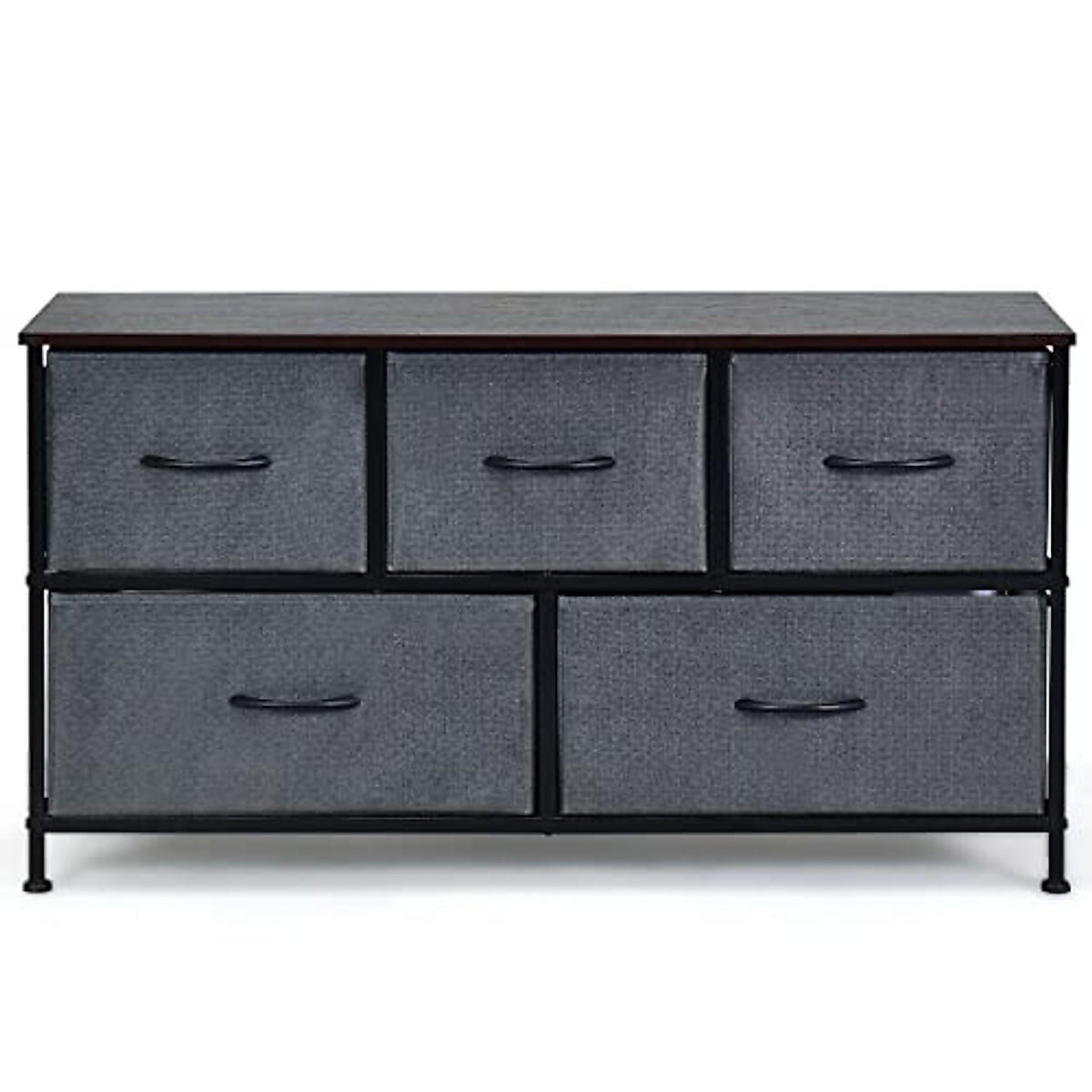 Nightstand Bedside Table Drawer Cabinet Cube Storage Cabinet Wide Dresser Organizer Unit W/5 Easy Pull Fabric Drawers Storage Cabinet Is Designed In A Simple And Fashionable Style Storage Tower Dresse