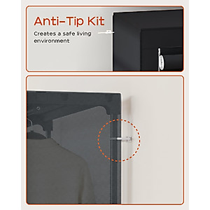 CASAMAYA Portable Closet, 81.5 Inch Extra Large Capacity Wardrobe Closet with Cover, Clothes Storage Organizer with Shelves and 5 Hanging Rods, Easy to Assembly, Black PCT136B01