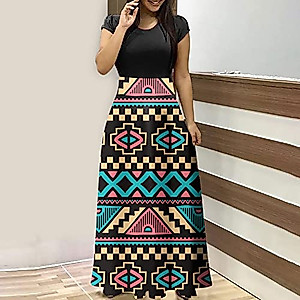 Women's Print Sundress 2023 Easter Day St. Patrick's Day Generic Plus Size Black Tie Dresses for Wedding Guest Closet Store Casual Summer Dresses Below The Knee Belted Asymmetric Hem Black Maxi Dress