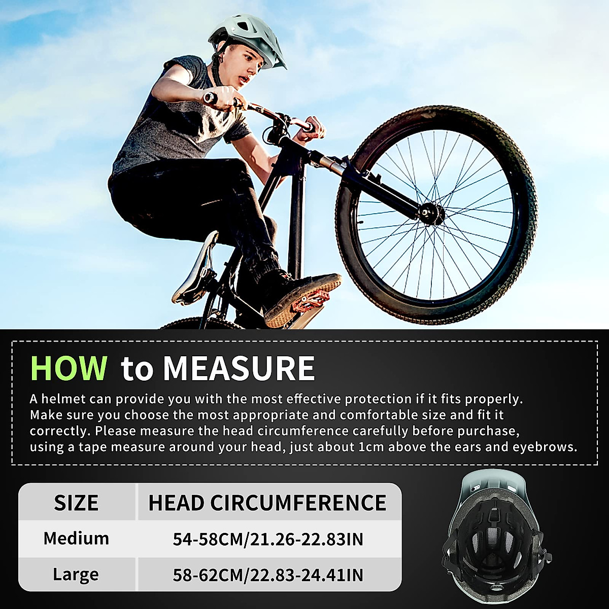 Bike Helmet, SIFVO Bike Helmets for Men and Women, Mountain Bike Helmet with Visor Helmets for Adults to Youth Bicycle Helmet Road Bike Helmet Safe and Comfortable 54-62cm【M/L】