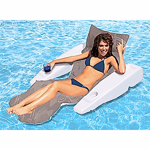 Poolmaster Larson Taupe Adjustable Floating Chaise Lounge