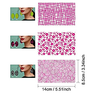 Alinacutle Polymer Clay Silk Screen Stencils for Earrings Printing DIY Jewelry, 3- Silkscreen Stencils & 1- Squeegee