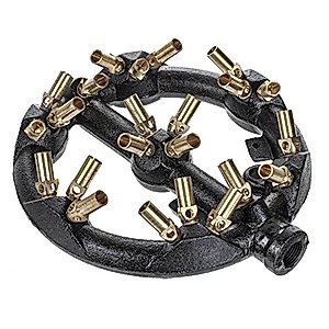 DuraSteel Natural Gas Jet Burner For Chinese Wok Range, Grilling, Stir Fry - Cast Iron Body Round Nozzle Jet Burner with 23 Brass Tips - Up 100,000 BTU