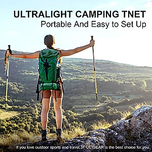 3F UL GEAR LanShan 2 pro Tent 2 Person Outdoor Ultralight Camping Tent 3 Season Professional 20D Nylon Both Sides Silicon Tent (Khaki, 4 Season)