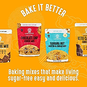 Lakanto Sugar Free Brownie Mix - Sweetened with Monk Fruit Sweetener, Keto Diet Friendly, Delicious Dutched Cocoa, High in Fiber, 3g Net Carbs, Gluten Free, Easy to Make Dessert (Pack of 1)