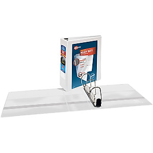 Avery Heavy Duty View 3 Ring Binder, 4" One Touch Slant Ring, Holds 8.5" x 11" Paper, 1 White Binder (79704)