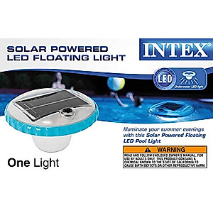 Intex Floating LED Pool Light, Solar Powered with Auto-On at Night