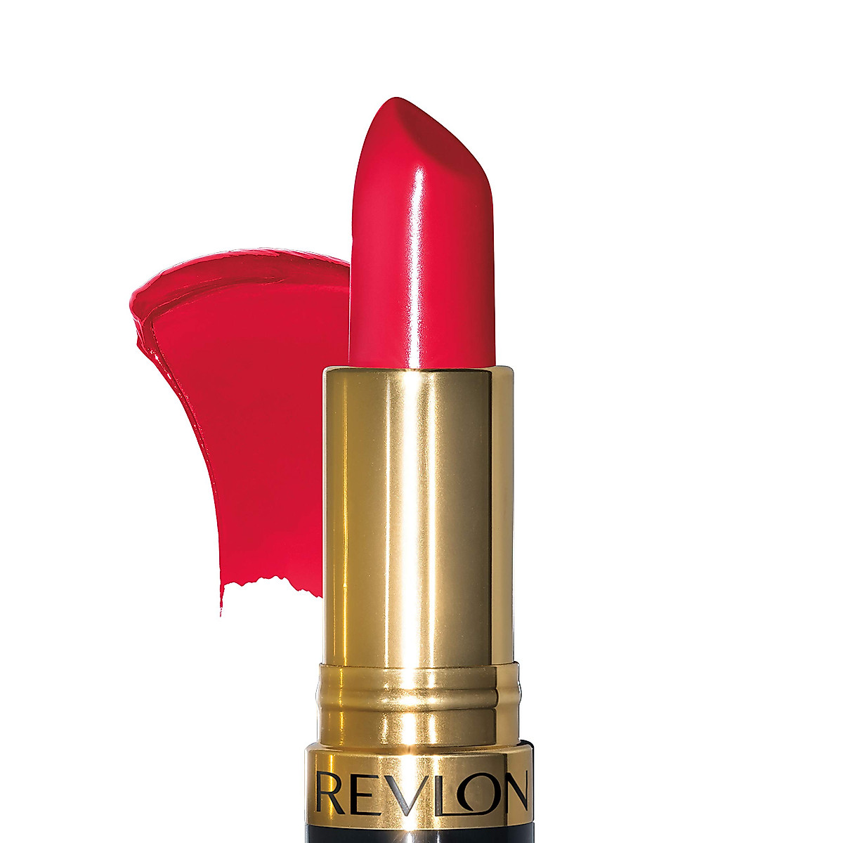 Revlon Lipstick, Super Lustrous Lipstick, Creamy Formula For Soft, Fuller-Looking Lips, Moisturized Feel in Reds & Corals, Revlon Red (730) 0.15 oz