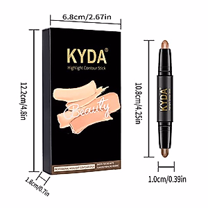 FREEORR 8 Colors Highlight Contour Stick, 2 in 1 Body Makeup Shding Stick, Face Highlighters Sticks,4 Packs Contouring Highlighting Foundation Shadow Cream Pen