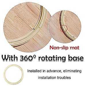 Lazy Susan Turntable For Dining Table, 20" 24" 28" 32" 36" 39" Wood Serving Tray With 360° Smooth Rotation Swivel Base, Easy To Share Food Rotating Serving Plate Round