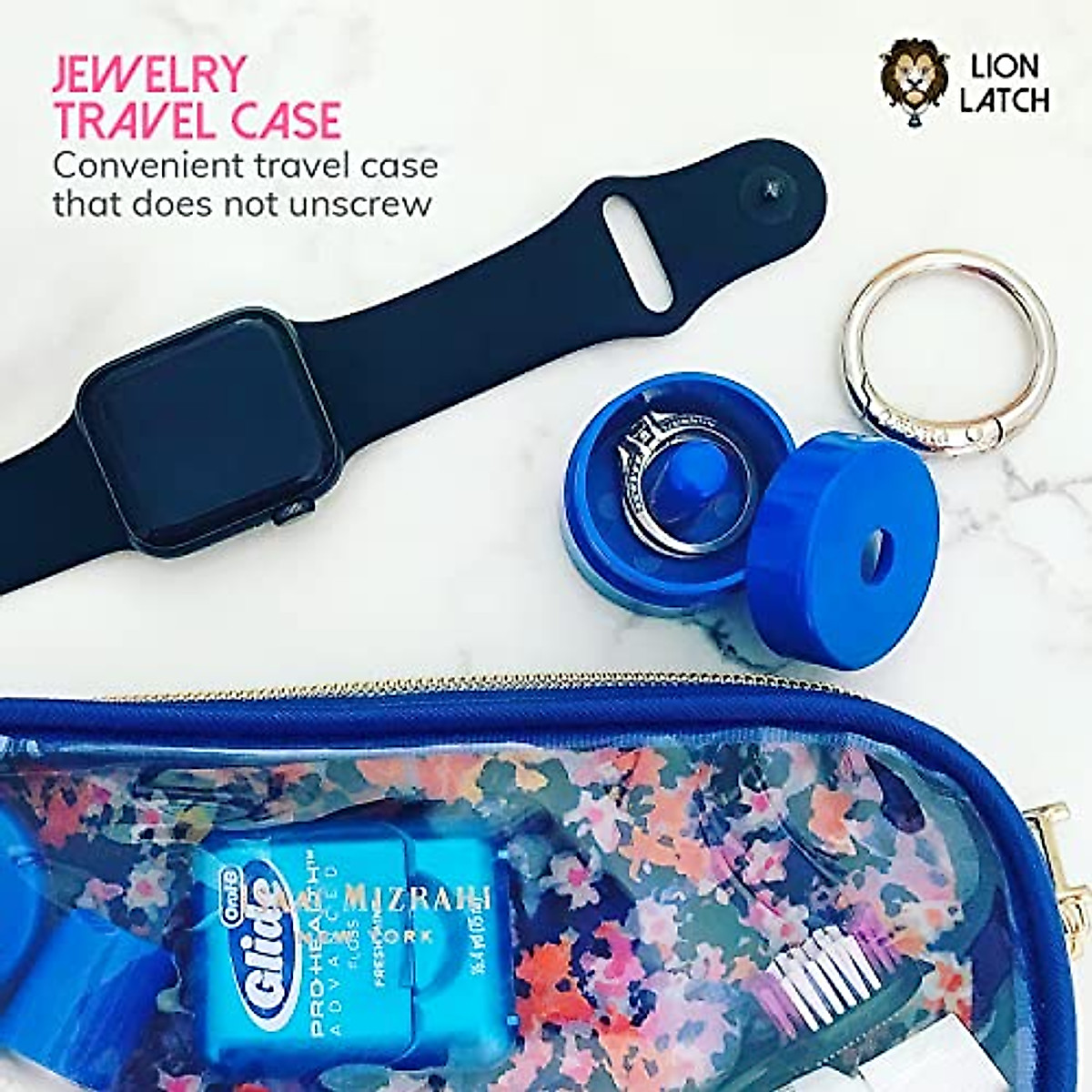 Lion Latch: As Seen on Shark Tank, Traveling Jewelry Holder Storage, Pill Box Keychain Container, Jewelry Box Case, SINGLE - Mint