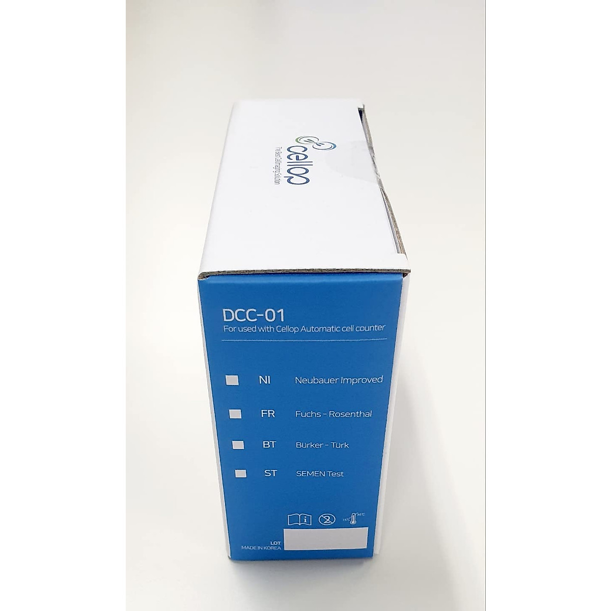 Cellop-Chip Neubauer Improved (NI) Disposable Hemocytometer, Counting Chamber, 10µL Chamber Volume, 1.6mm Thickness (50ea/Box)