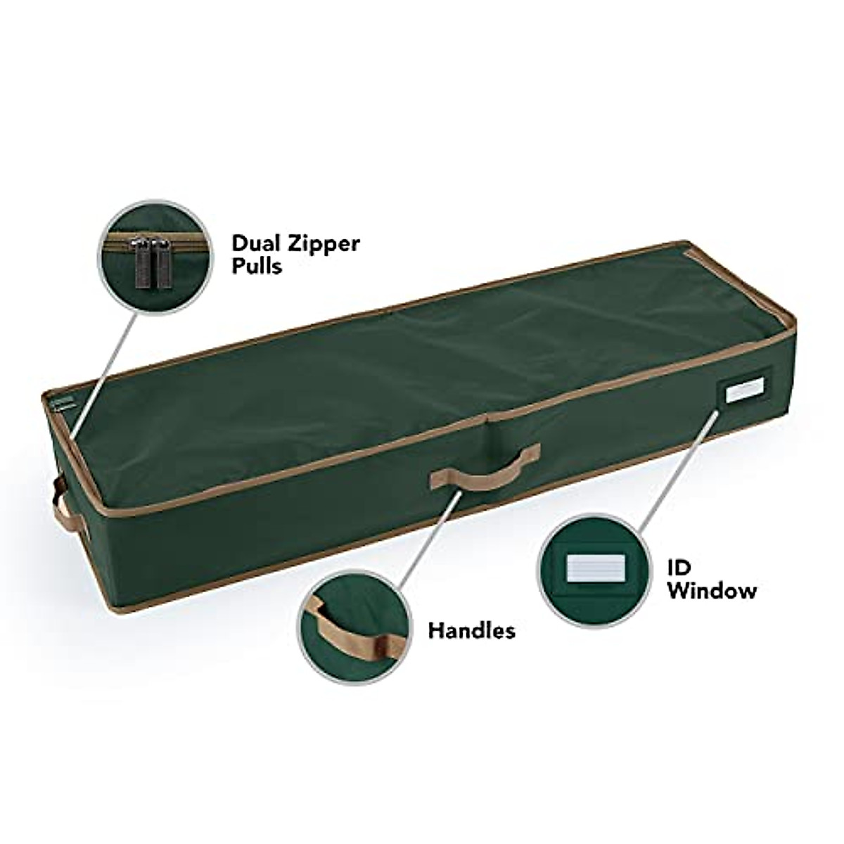 Covermates Keepsakes Underbed Storage Bag - Carrying Handles, Mesh Interior Pocket - Holiday Storage-Green