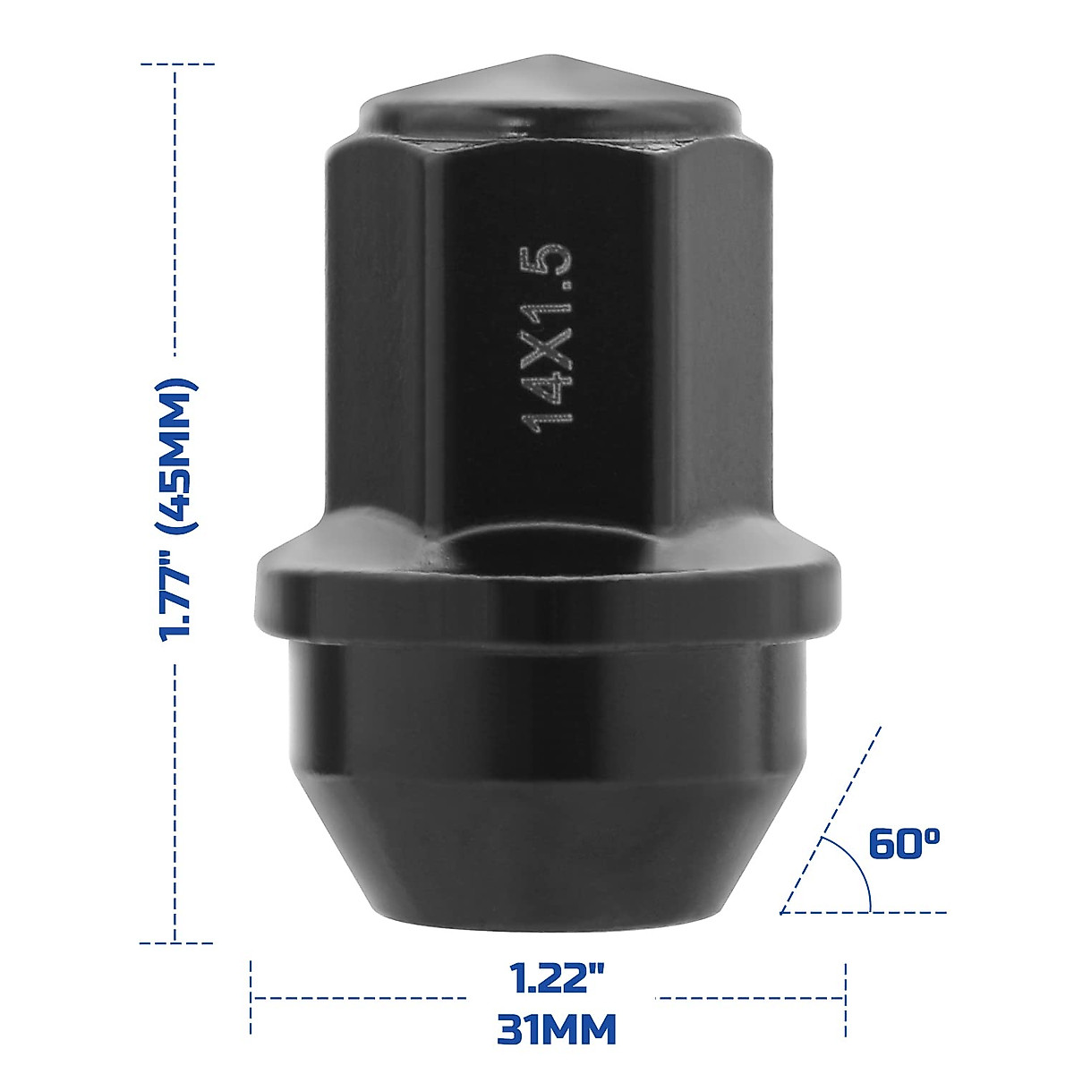 Lichamp 24pcs OEM Lug Nuts 14x1.5 Black Original Factory Cone Seat Style M14x1.5 Lugnuts Compatible with 2015-2021 Ford F150 Expedition Lincoln Navigator Wheel Tire Accessories