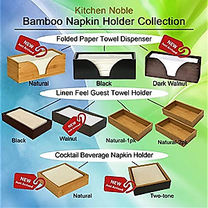 Countertop Multifold Paper Towel Dispenser In Dark Walnut – Bamboo Wood Folded Paper Towel Holder - For Multifold, Trifold, Z Fold & C Fold Paper Hand Napkins Folded Size 9.7" x 3.7" Or Smaller