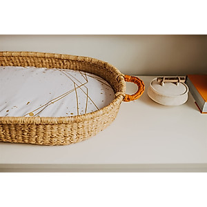 NODNAL CO. Changing Pad Cover - 100% Cotton for Baby Girl/Boy - Gender Neutral Patterns & Colors - Universal Fit Changing Pad Liner for Standard 16" x 32" Baby Changing Table Mats (Eucalyptus)