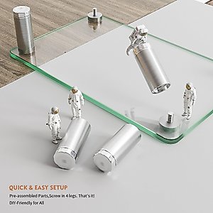 Clear Computer Monitor Stand Riser with Height Adjustable Multi Media Desktop Stand for Flat Screen LCD LED, Laptop/Notebook/Xbox One,HD01T-002