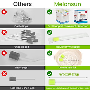 300 Pcs Oral Swabs- Unflavored & Sterile Disposable Mouth Swabs Sponge for Mouth Cleaning- Individually Wrapped (Green)