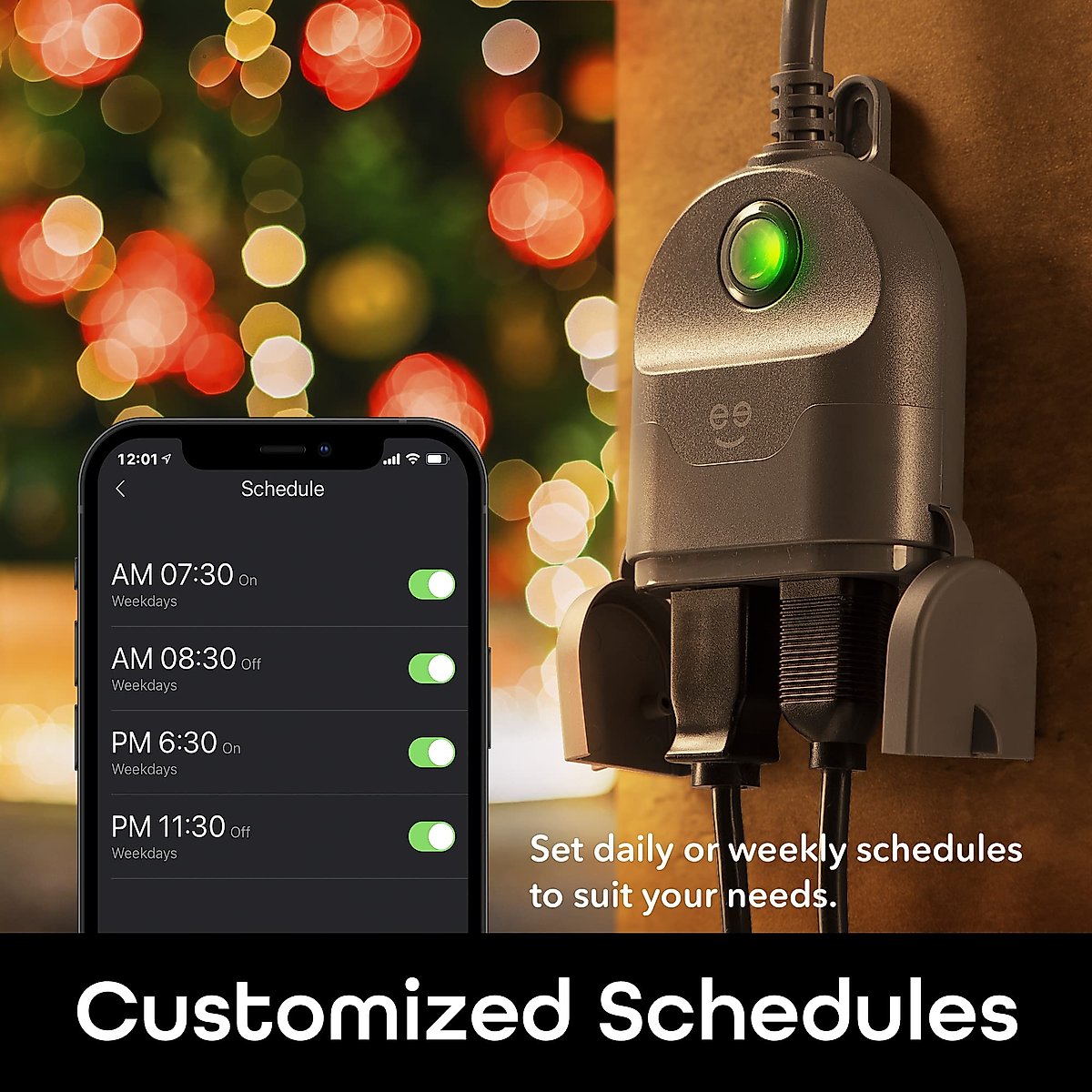 Geeni Outdoor Duo Wi-Fi Smart Plug, Weatherproof, No Hub Required, Wireless Remote Control and Timer - Smart Outlet Compatible with Alexa, The Google Home, 1 Dual Socket (2 Outlets)