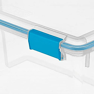 Sterilite 54 Quart Clear Plastic Stackable Storage Container Box Bin with Air Tight Gasket Seal Latching Lid Long Term Organizing Solution, 8 Pack