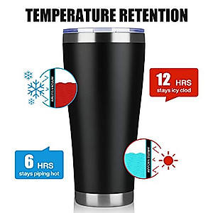 MEWAY 30oz Stainless Steel Tumblers,Vacuum Insulated Cups Double Wall Large Tumbler with Lid,Durable Powder Coated Thermos Coffee Mugs for Ice and Hot Drink (Black,1)