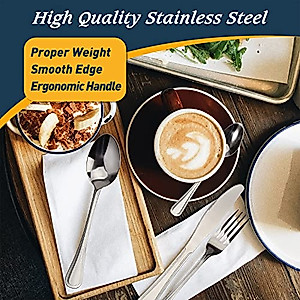 Silverware Set, Meythway Silverware Set 40 Pieces Service for 8, Stainless Steel Flatware Set with Spoons, Knives & Forks, Mirror Polished