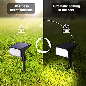 OOOLED Solar Spot Lights Outdoor, 6 Pack, 40 LEDs, 6500K Super Bright, IP65 Waterproof, Auto On/Off, Adjustable Light Head