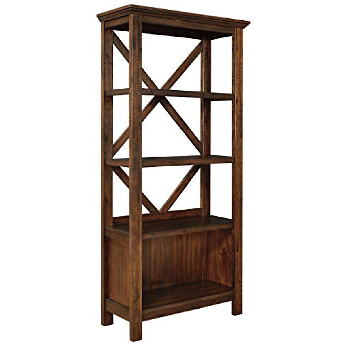 Signature Design by Ashley Baldridge Rustic 78" Bookcase with 4 Shelves, Distressed Brown