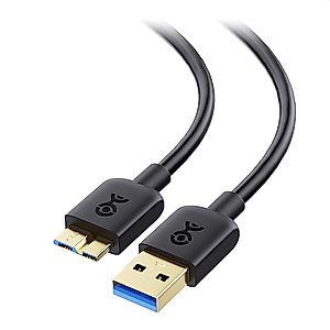 Cable Matters 2-Pack Micro USB 3.0 Cable 6 ft (External Hard Drive Cable, USB to USB Micro B Cable) in Black, Compatible with Seagate, LaCie, Toshiba, Samsung, Western Digital/WD External Hard Drive