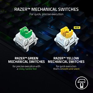 Razer BlackWidow V3 Mechanical Gaming Keyboard + Goliathus Extended Chroma Gaming Mousepad Bundle: Green Mechanical Switches - Tactile & Clicky - Quartz