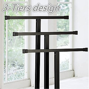 WANLISELL Freestanding Towel Rack 3 Tier Metal Floor Towel Racks Holder Blanket Rack Stand for Bathroom, Kitchen, Pool Towel Drying Racks for Outdoor