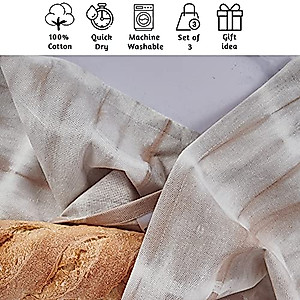 Folkulture Kitchen Towels or Dish Towels for Kitchen, 20x26 Inches Tea Towels with Hanging Loop or Hand Towels, Flour Sack Hand Towels or Farmhouse Kitchen Towels, 100% Cotton, Set of 3, Indie Smoke