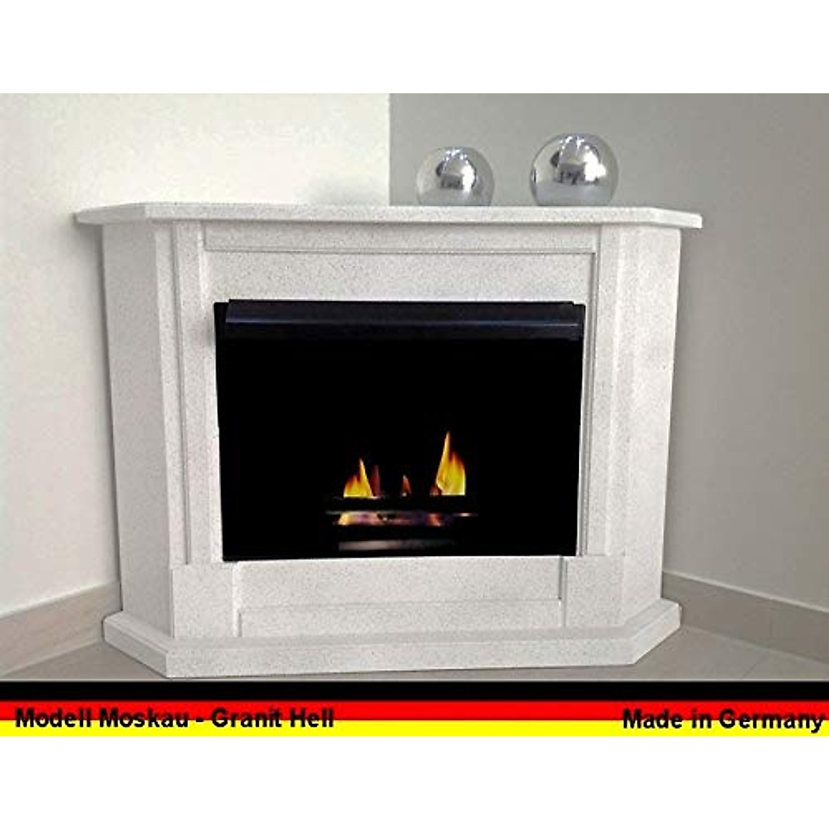 Gel + Ethanol Fire-Places Ethanol Corner Fireplace Model Moskau Granite Light