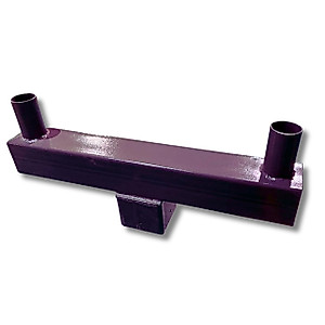 Low Profile Bullhorn with 2 Tenons, Square Base Bullhorn Tenon Adapter for 2 Lights, Top Mount Bracket for 2 3/8" Slip Fitter Mount Parking Lot Street Light