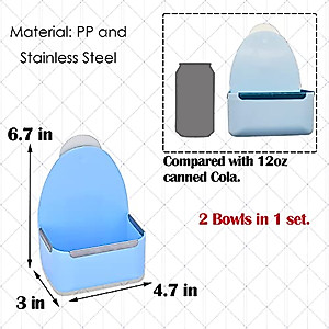 kathson Food and Water Bowl Cage Feeder for Rabbits Dish Feeder Removable Hanging Spill Proof Anti Bite for Rabbit, Guinea Pig, Chinchilla, Hamster, Ferret (Blue)