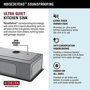 DELTA FAUCET Delta Lenta 30-inch Undermount 16 Gauge Stainless Steel Single Bowl Kitchen Sink with Accessories, 953034-30S-SS, Satin