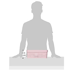 CURVER Infinity 17L Recycled Storage Basket - Multi-Use Stackable and Interlocking Storage - 35.5 x 26.7 x 13.7 cm, Pink