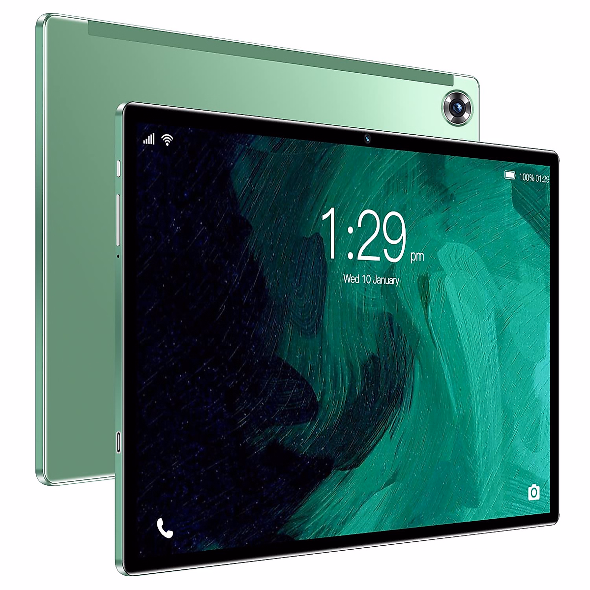 10.1 inch PA13 Tablet, 4+32G Full Screen Tablets with Dual SIM Card Slots, Android 8, 1280x800 HD, WiFi, Bluetooth, GPS, 2MP/5MP Camera (Green)