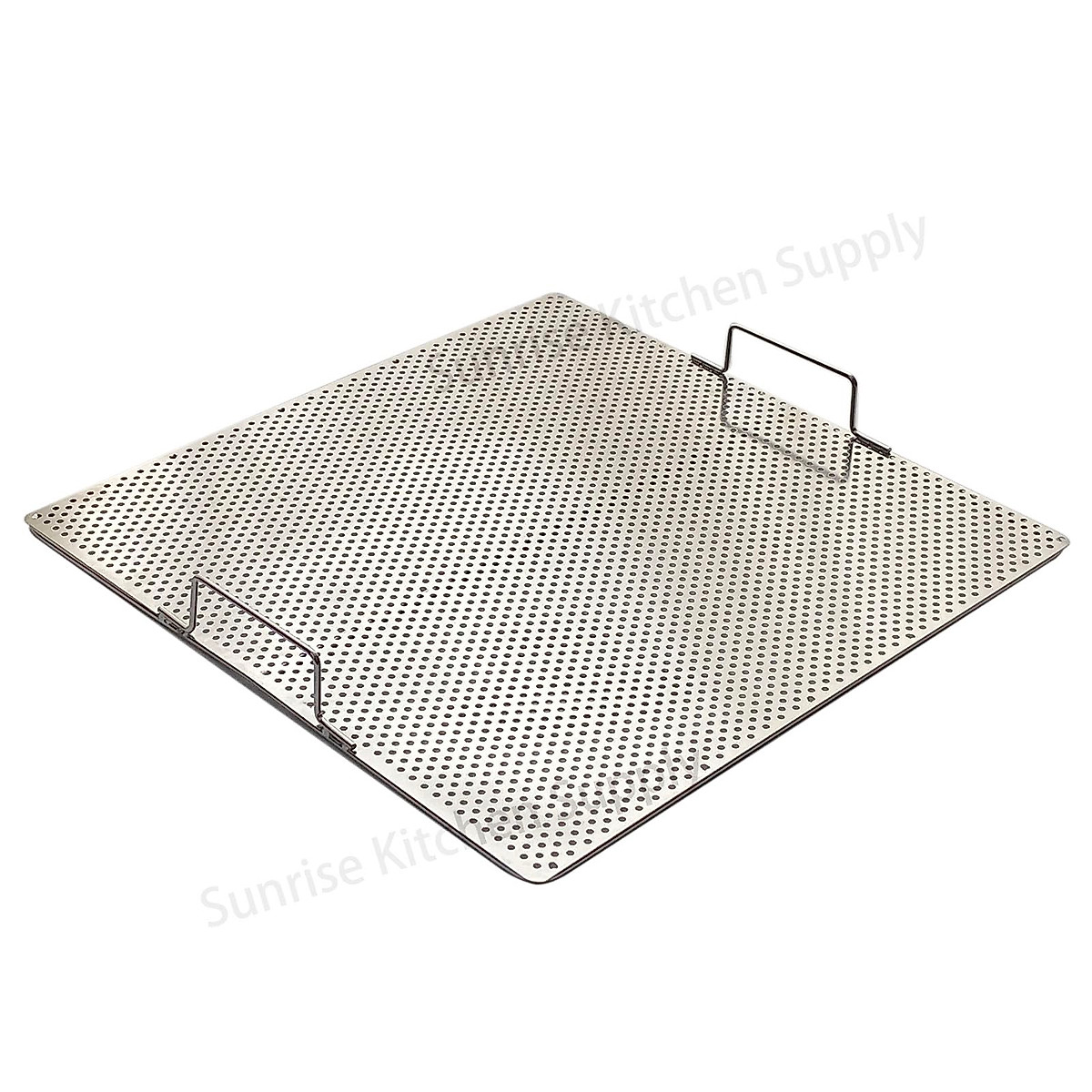 Sunrise Stainless Steel Fryer Screen with Handles (Solid Screen) (1, 13.5" x 13.5" x 1.75")