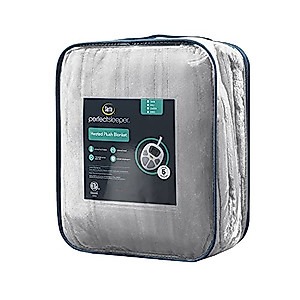 Serta Luxuriously Soft Plush Electric Blanket Fast Heating Cozy Cover, Safety Auto Shut Off Timer, Low EMF, Multi Heat Setting, ETL Certified, Machine Washable, Smoke Grey King (92 in x 100 in)