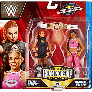 Mattel WWE Becky Lynch vs Bianca Belair Championship Showdown Action Figure 2-Pack with RAW Women's Championship, 6-inch