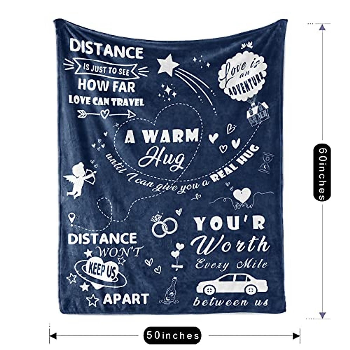 Long Distance Relationship Gifts, Soft Meaningful Boyfriend Blanket 1 Year for Boyfriend Birthday Gifts for Boyfriend Valentine Throw Blanket 60"×50"
