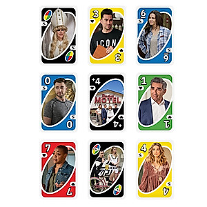 Mattel Games ​​UNO Schitt's Creek Card Game for Teens & Adults for Family or Game Night with Special Rule for 2-10 Players