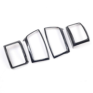 ruihe 4pcs Carbon Fiber Color Air Conditioning Dashboard Vent Cover Fit for Ford Ranger Accessories 2015 2016 2017 2018 2019 2020 2021ABS